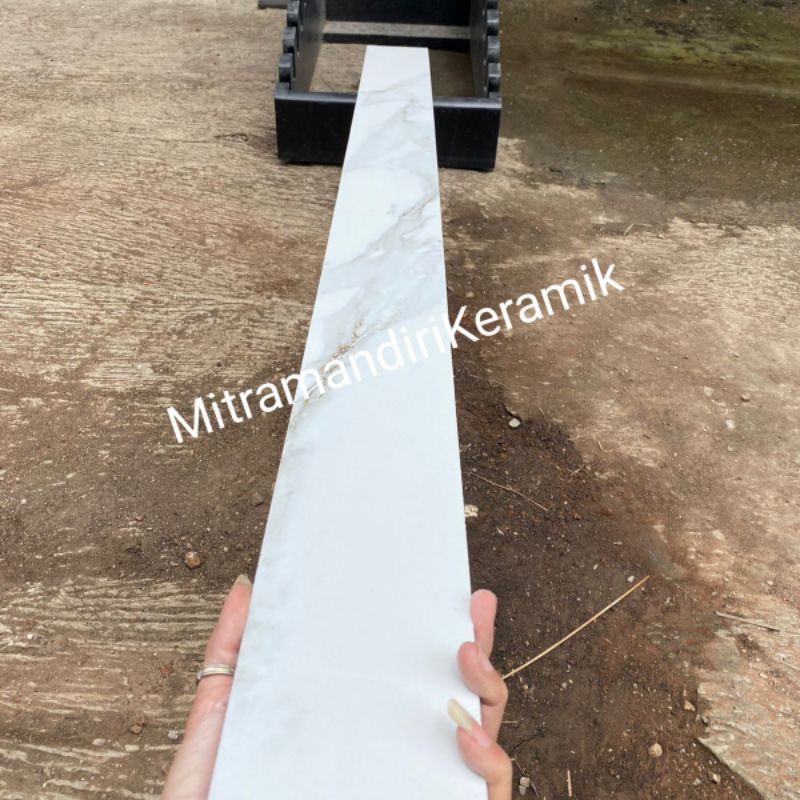 Jual List Plint Granite 10x120/10x100 SNOW WHITE/GLOSSY | Shopee Indonesia