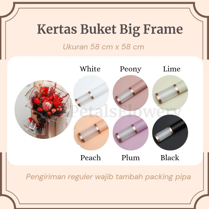 Jual (5 Lembar) FREE PACKING Kertas Cellophane Motif Big Bolder Frame ...
