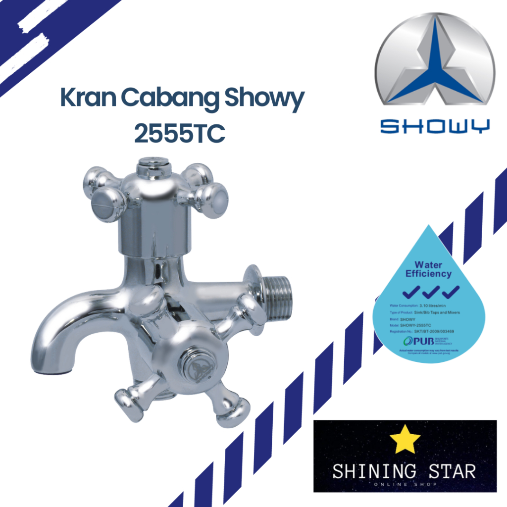 Jual Kran Cabang Shower SHOWY - 2555TC / Kran Double Putar / Kran ...