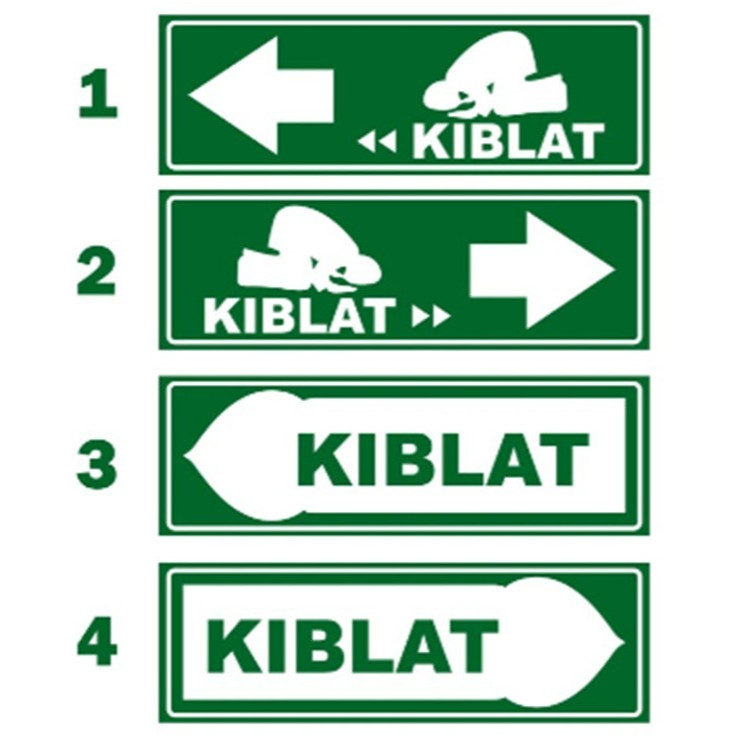 Jual Stiker vinyl Sign rambuK3 ARAH KIBLAT SHOLAT uk 7.5x23cm | Shopee ...