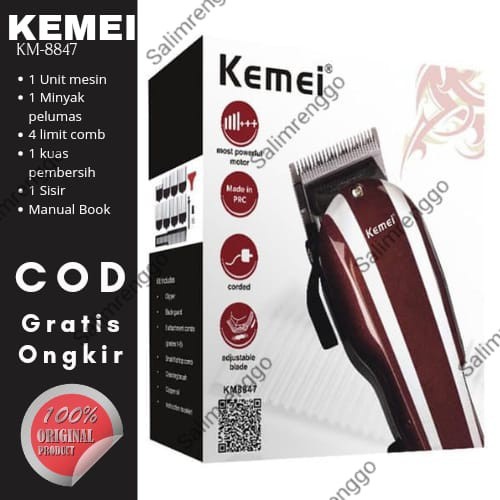 Jual Mesin Cukur Rambut Kemei Original Hair Clipper Kemei Cukur Rambut KM-8847 | Shopee Indonesia