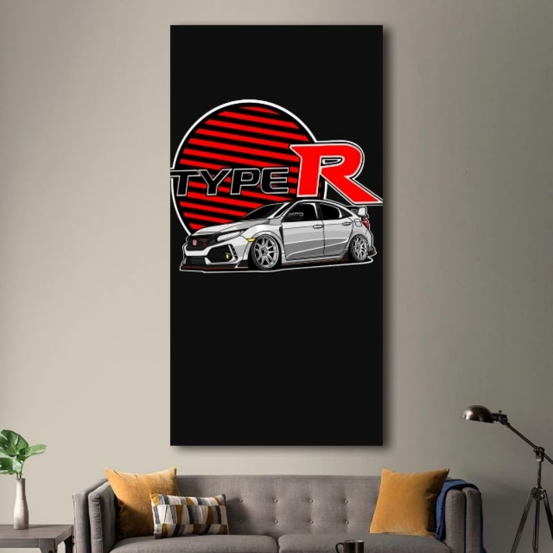 Jual NDT[15X30] Hiasan Dinding Mobil Honda Civic Pajangan Type R Poster ...