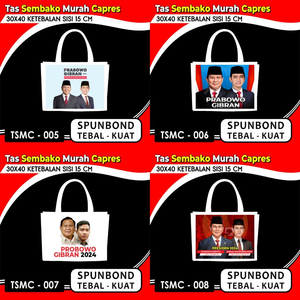 Jual Tas Sembako Motif Kampanye Prabowo-Gibran/Tas Spoundbond Murah/Tas ...