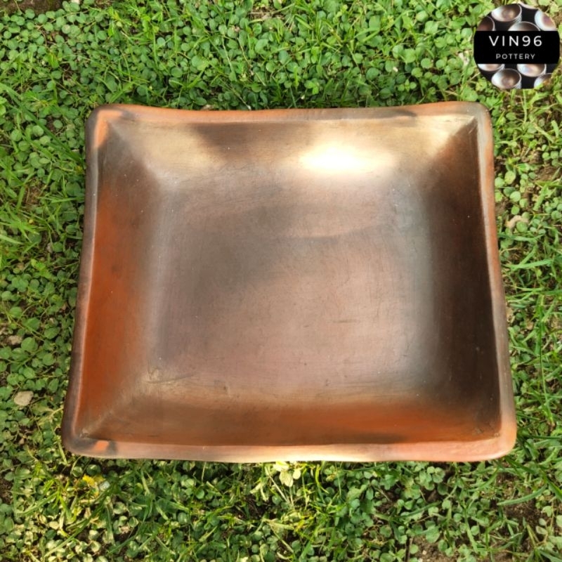Jual Piring kotak besar D33cm gerabah tanah liat | Shopee Indonesia