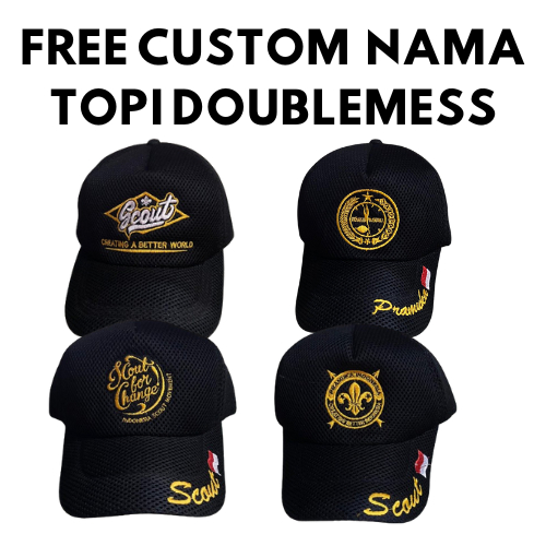 Jual GRATIS BORDIR NAMA TOPI SCOUT PRAMUKA JARING DOUBLEMESS ...