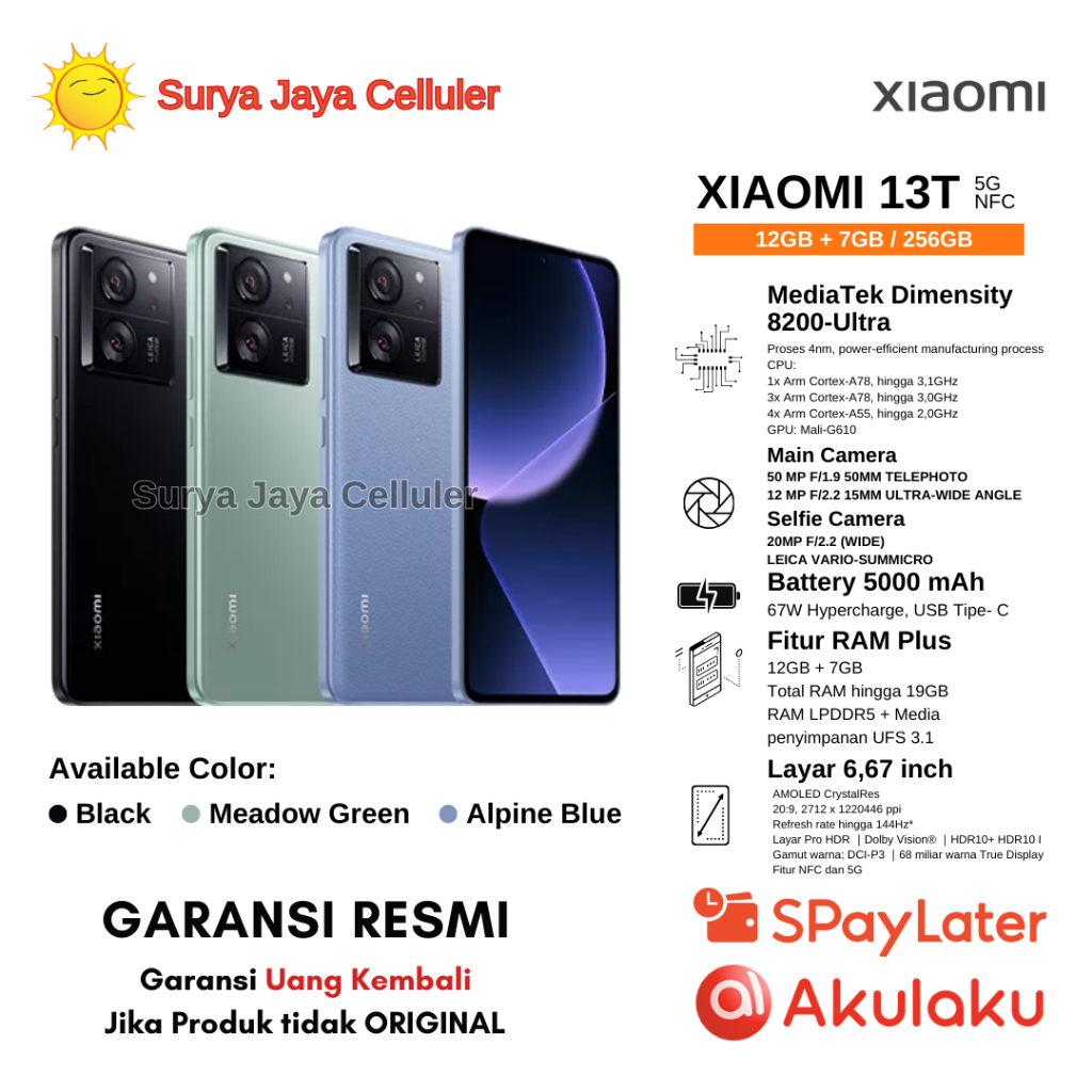 Jual Xiaomi Redmi 13T 12/256GB (Garansi Resmi Xiaomi 1 Tahun) | Shopee ...