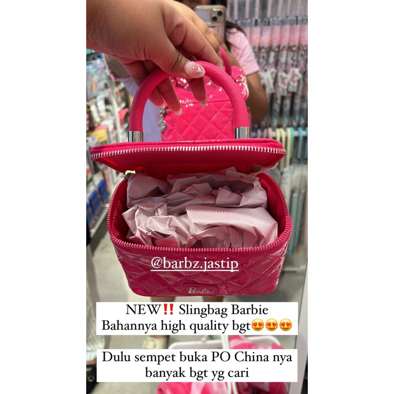 Jual MINISO X BARBIE POUCH MAKEUP BAG / MAKEUP BAG BARBIE / SLING BAG ...