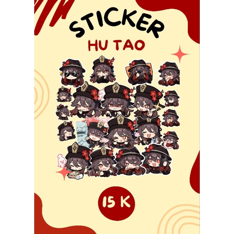 Jual STICKER HU TAO, STICKER GENSHIN IMPACT, STICKER ANIME | Shopee ...
