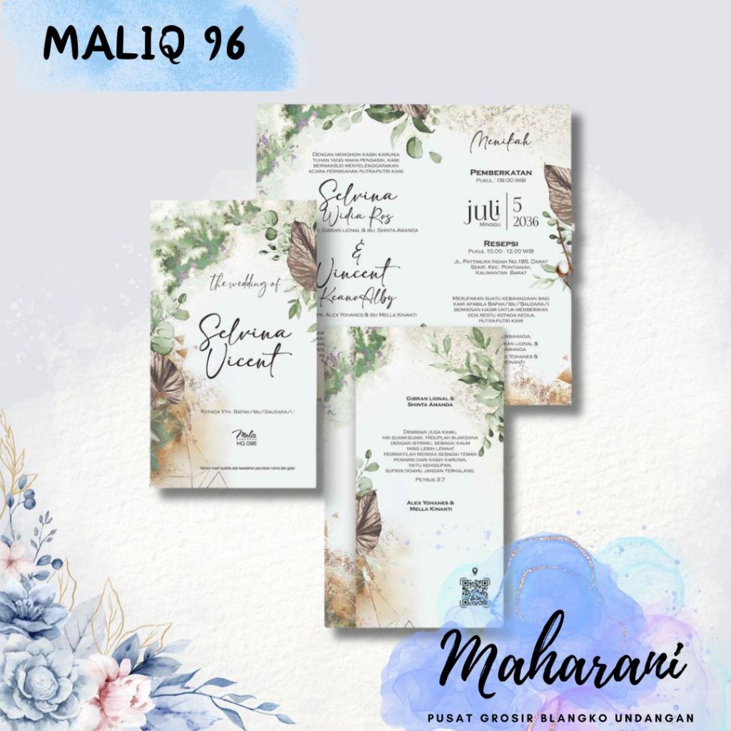 Jual Blangko undangan atau kertas undangan pernikahan merek MALIQ 96 ...