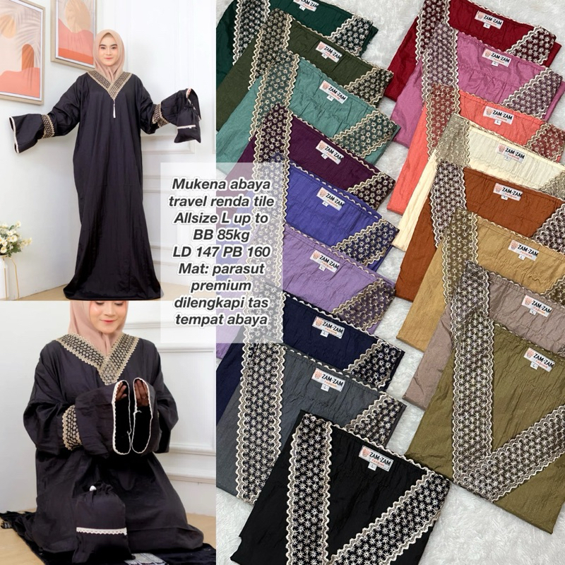 Jual mukena abaya parasut renda tile zamzam | Shopee Indonesia
