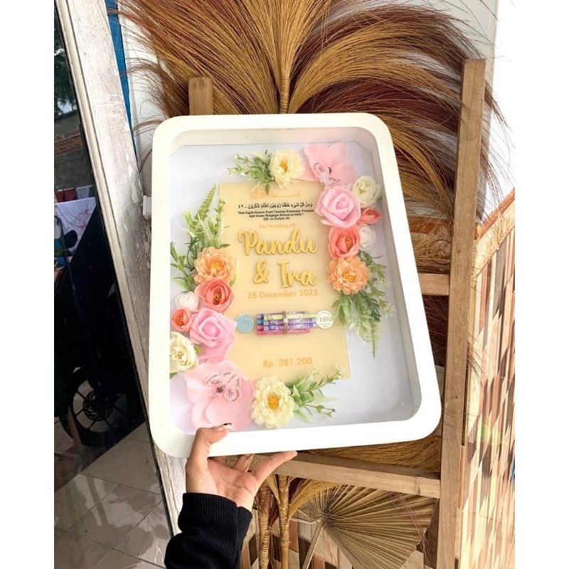 Jual [FREE LAMPU LED] Bingkai Mahar Nikah Acrylic 30*40 cm Riques Kaka ...