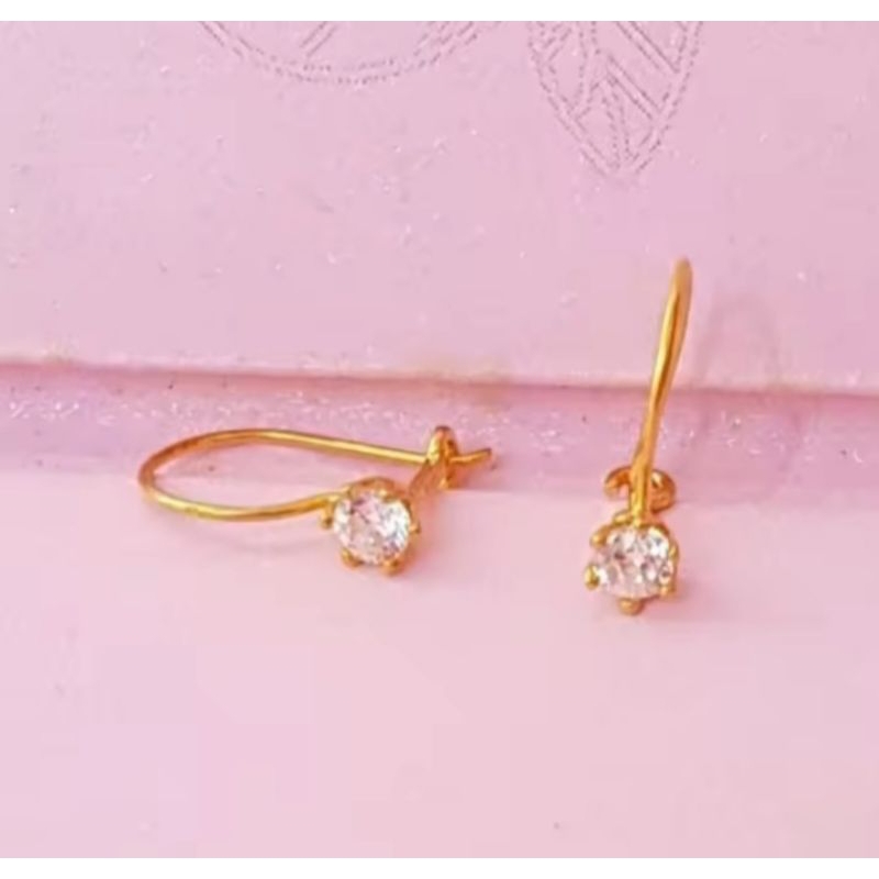 Jual Anting Desy mata' satu anak titanium gold Anti karat tahan lama ...