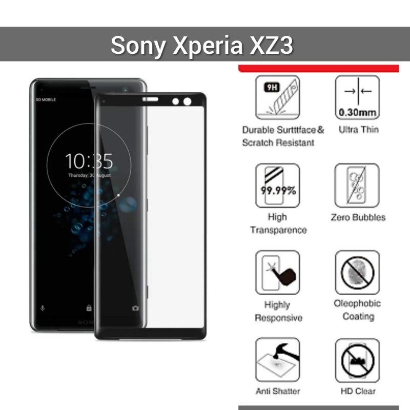 Jual Tempered Glass Sony Xperia XZ3 Full Curve H9436 H8416 H9493 ...