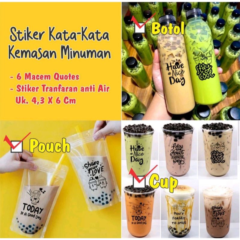 Jual Stiker Quotes Minuman Kemasan Kekinian | Shopee Indonesia