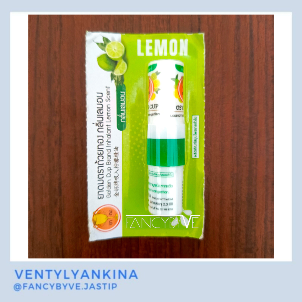 Jual GOLDEN CUP INHALER THAILAND LEMON SCENT (ORIGINAL JASTIP BANGKOK ...