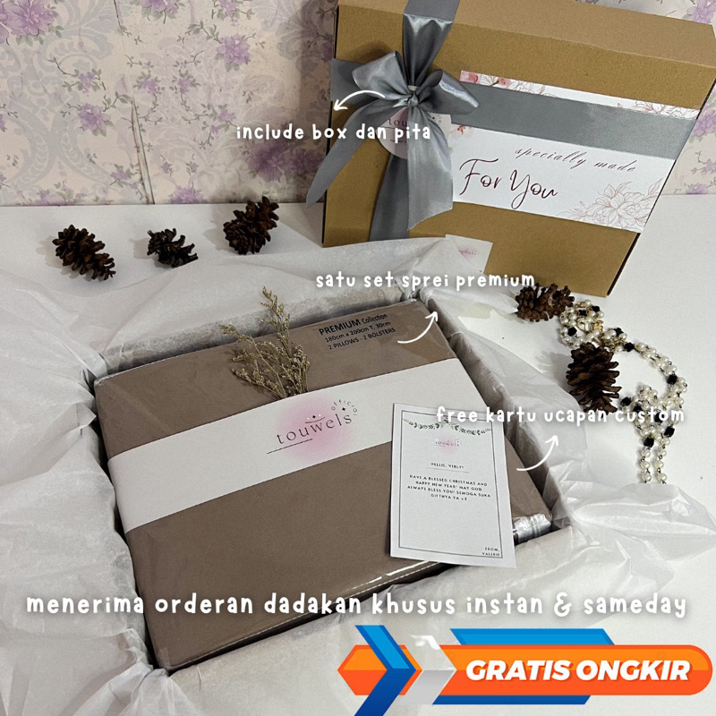 Jual Hampers Sprei Set Couple Premium Tinggi 30cm / Kado Wedding Sprei ...