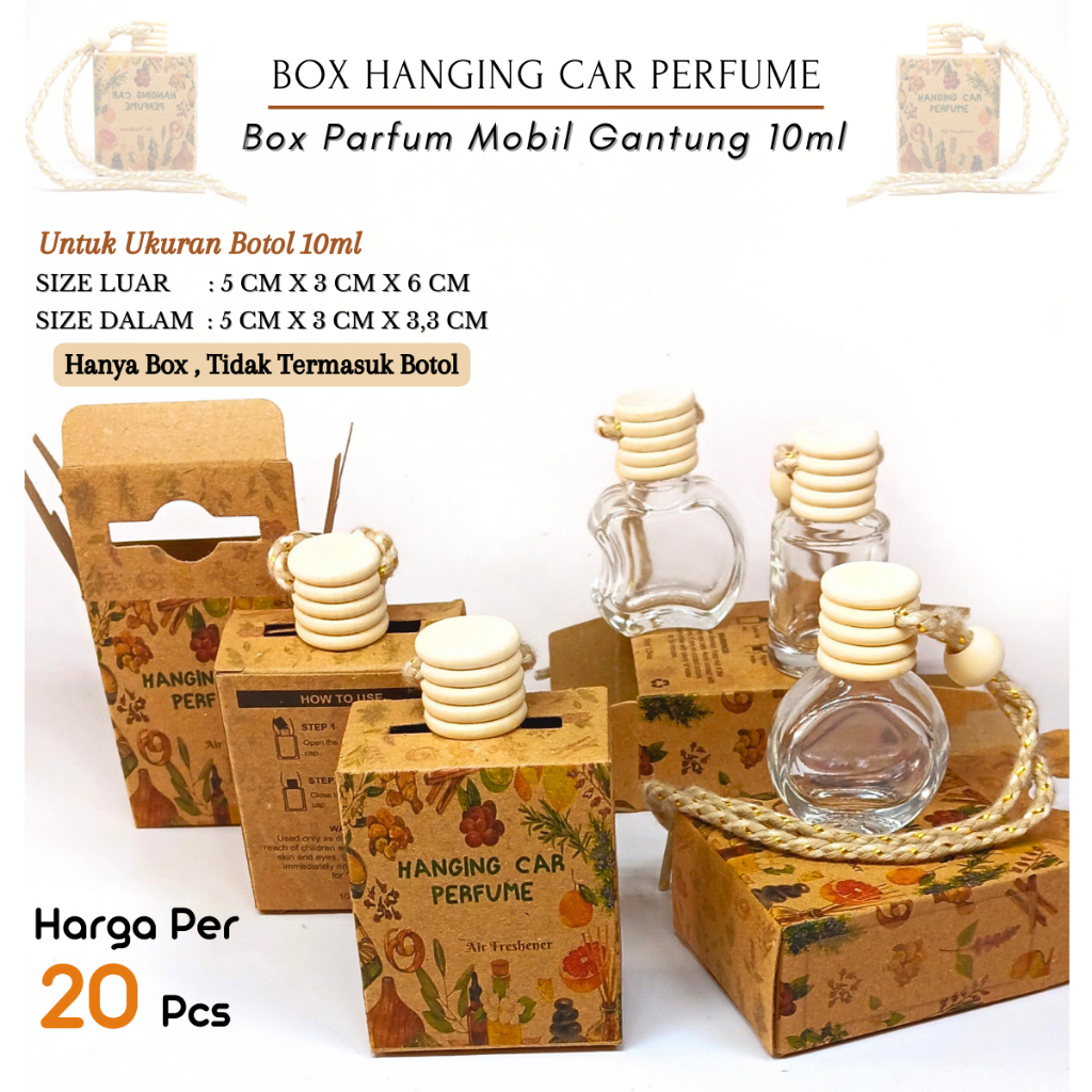 Jual 20 PCS - BOX PARFUM MOBIL GANTUNG 10ML / BOX HANGING CAR PERFUME ...