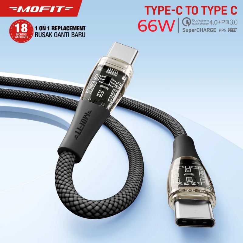 Jual VEGER / MOFIT cable PD Type C to Type C Support Quick charger 4.0 ...