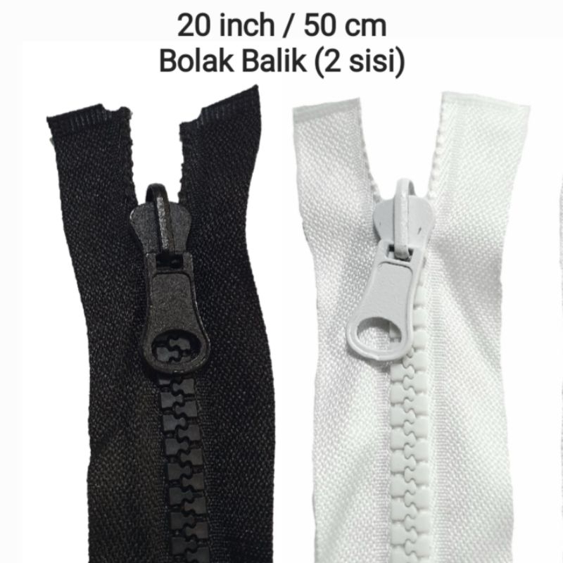 Jual Resleting Jaket Gigi Vislon 20 inch/50 cm @5 Lusin Zipper Ritsleting Gigi Besar Kasar Buaya ...