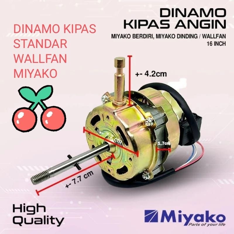 Jual DINAMO KIPAS MIYAKO 66X16. Motor kipas miyako stanfan /wall fan as ...