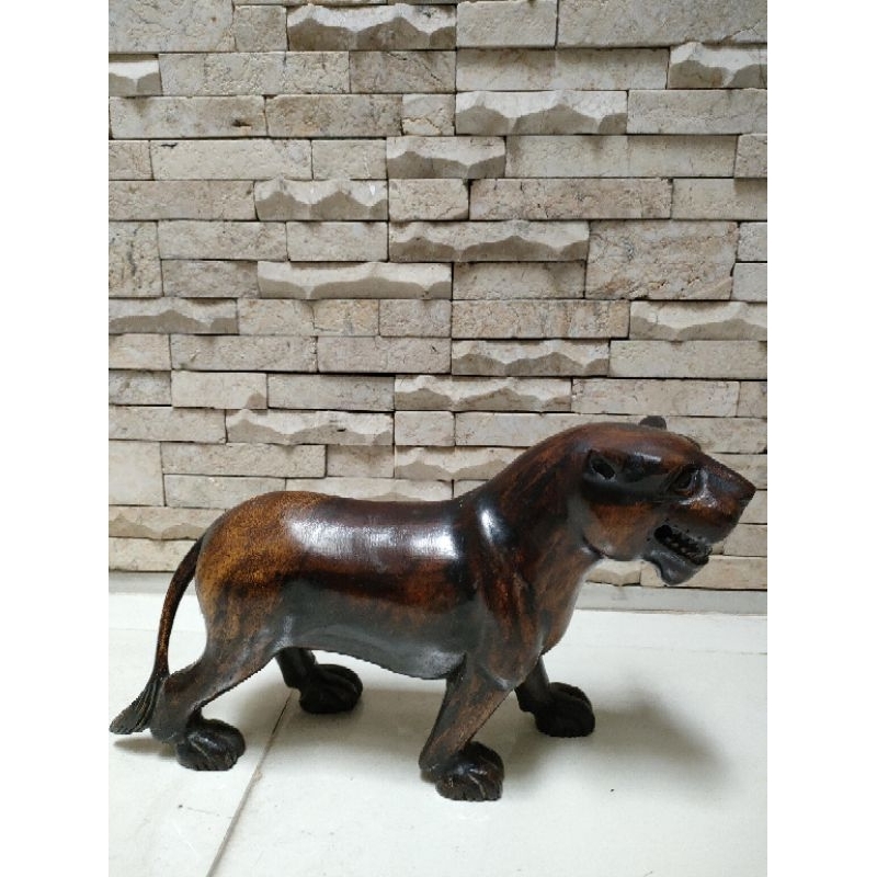 Jual Patung Singa/Macan Kayu Jati (Preloved) | Shopee Indonesia