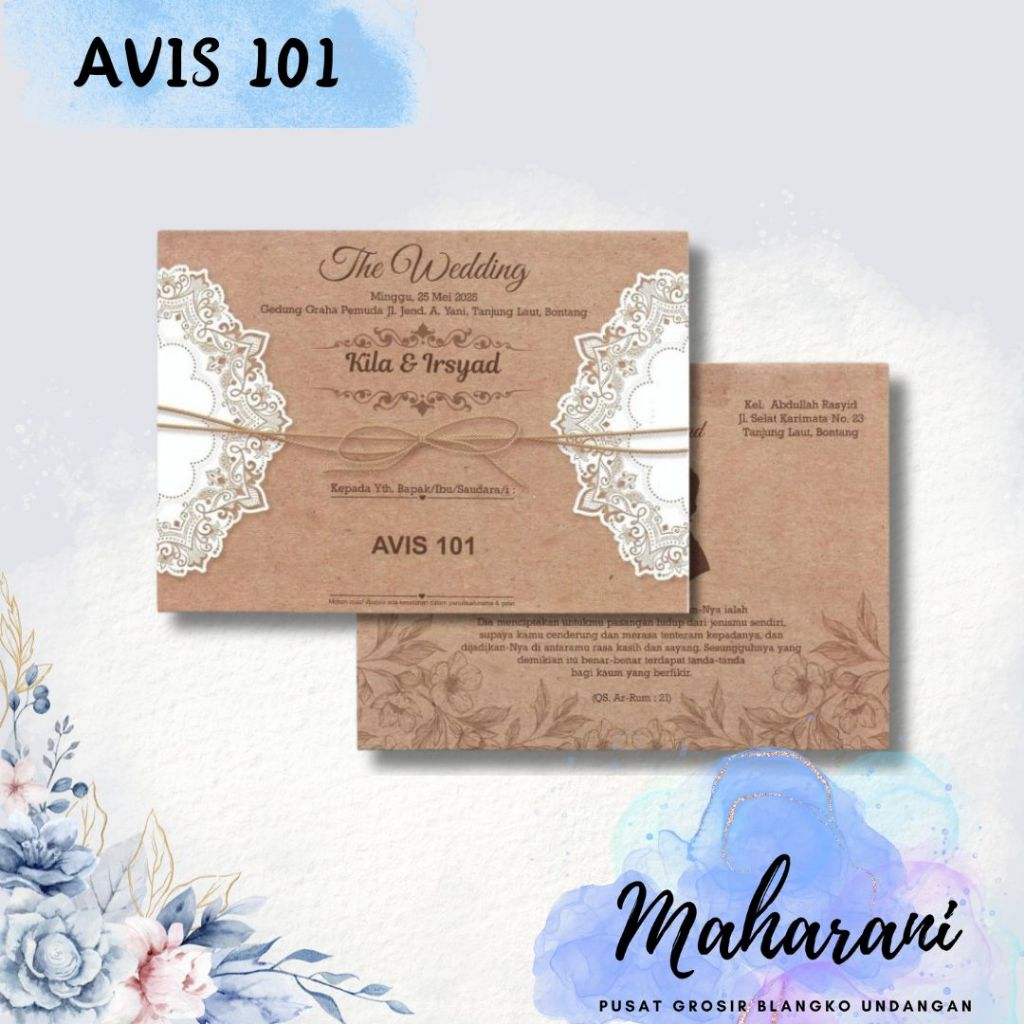 Jual Blangko undangan atau kertas undangan pernikahan merek Avis 101 ...