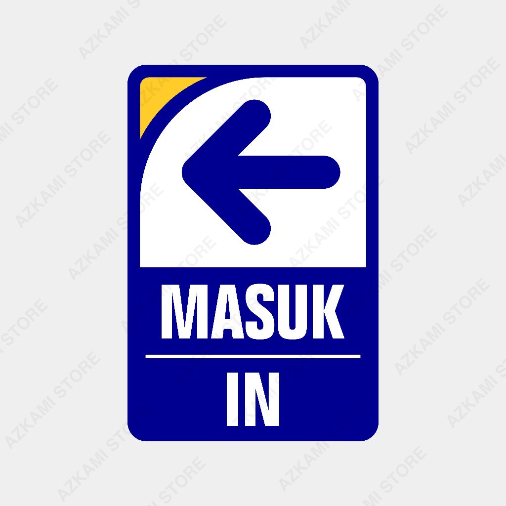 Jual Rambu petunjuk arah masuk atau keluar ukuran 20cm x 30cm plat ...