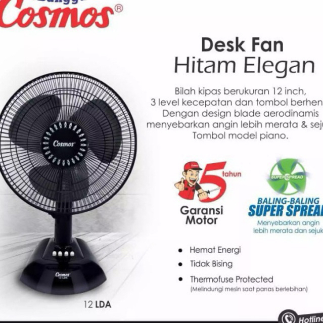 Jual Kipas angin duduk cosmos 12 inch hitam 12ldA | Shopee Indonesia