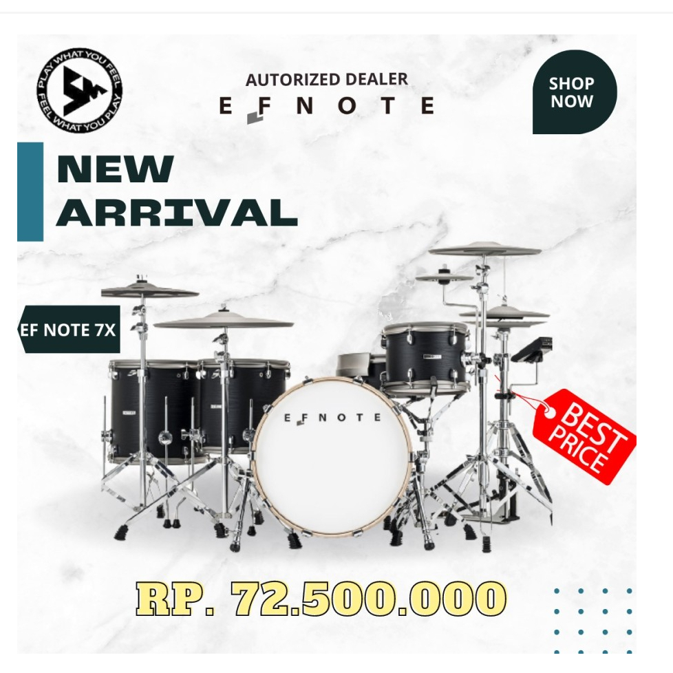 Jual Drum Set Efnote 7X With Hardware Black Oak Original | Shopee Indonesia