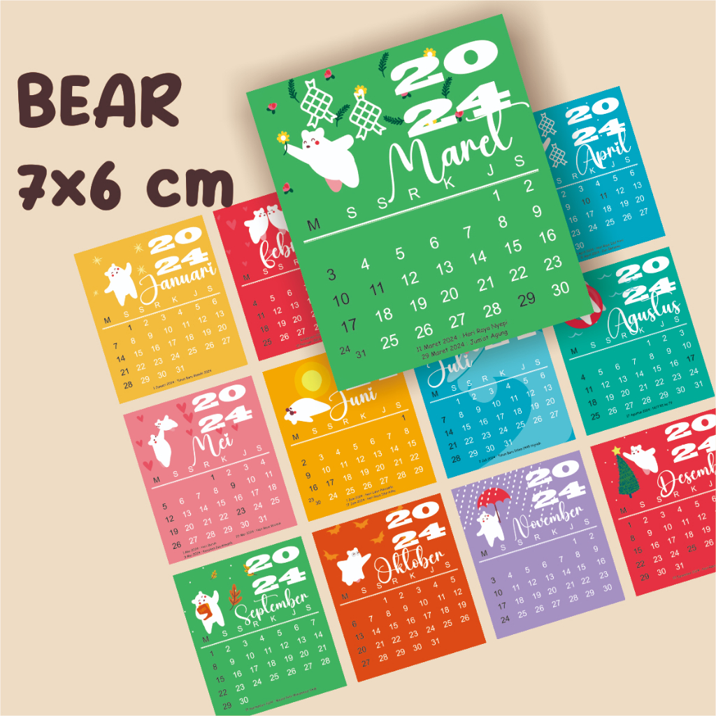 Jual STIKER KALENDER MINI 2025 | Shopee Indonesia