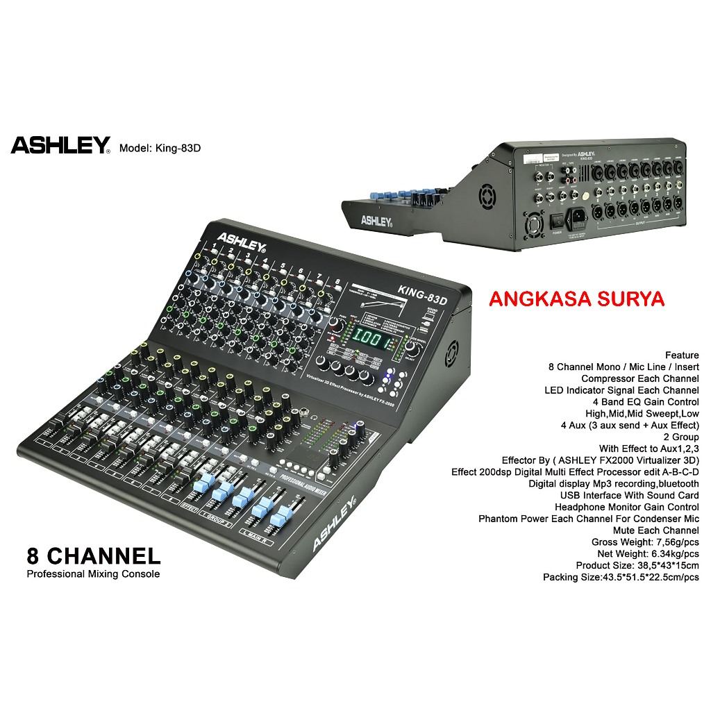 Jual Mixer ASHLEY KING83D / KING8 3D / KING 8 3D / KING8-3D ORIGINAL 8 ...
