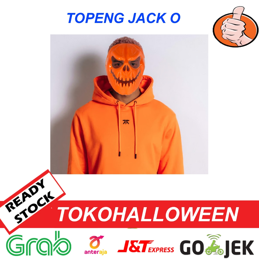 Jual topeng labu pumpkin warna orange untuk acara halloween | Shopee ...