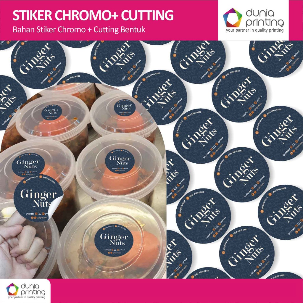 Jual Cetak Sticker Label - sticker Chromo + Cutting | Shopee Indonesia