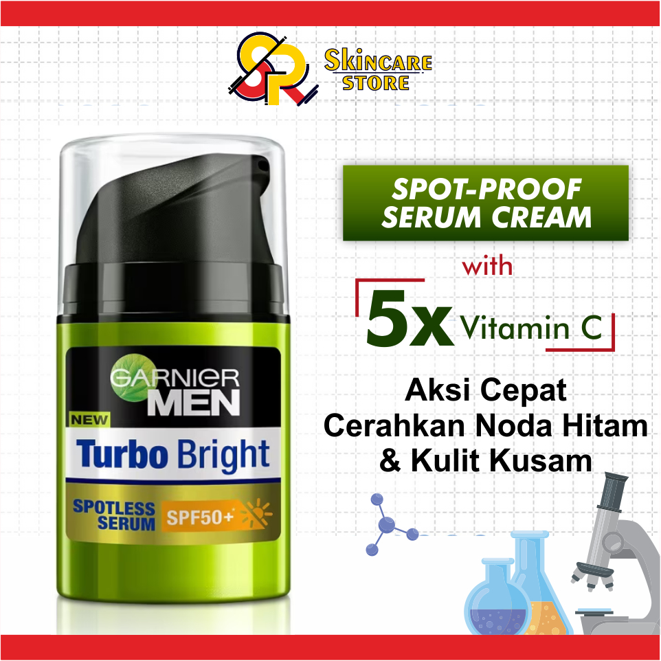 Jual Garnier Men Turbo Bright Spot-Proof Serum Cream SPF 50+ 40 ml | Shopee Indonesia