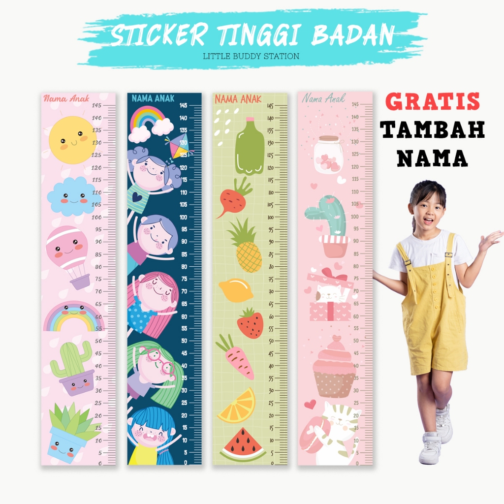 Jual Stiker Pengukur Tinggi Badan Anak SD Dinding Aesthetic - Custom ...
