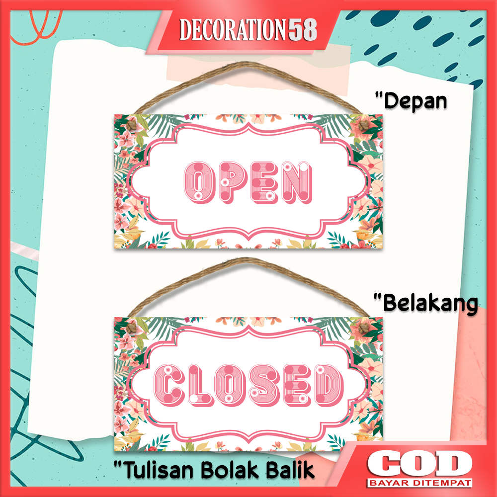 Jual Hiasan Dinding Gantungan Pintu Rumah / Toko Tulisan Open Close ...