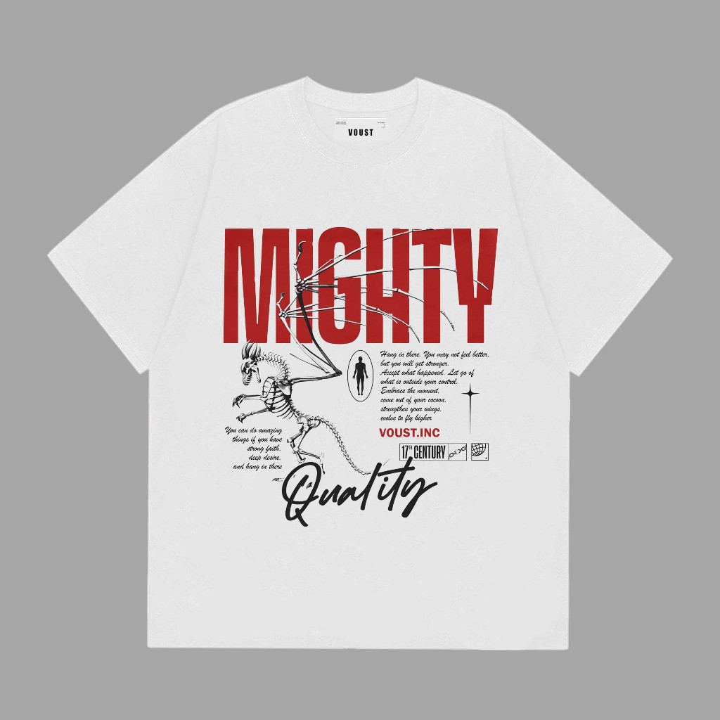 Jual Voust T-shirt Mighty White Tees | Shopee Indonesia