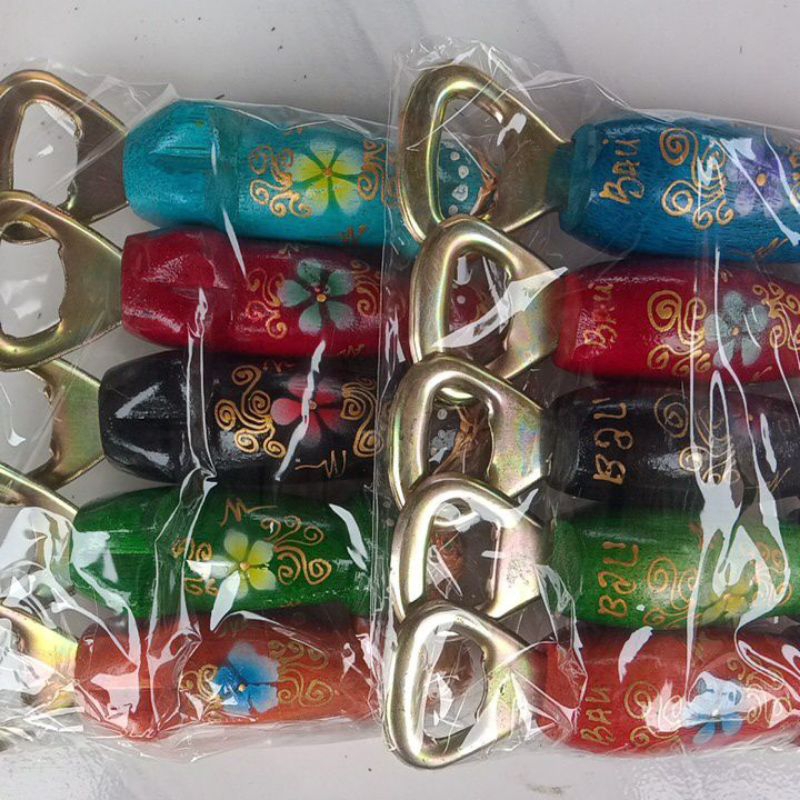 Jual isi 5 pcs bukaan pembuka tutup botol khas bali motif warna ...