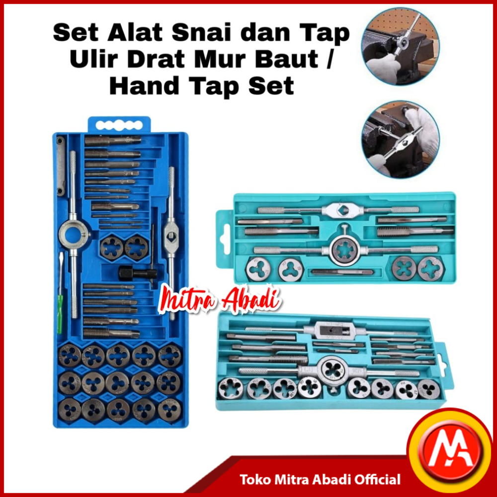 Jual Set Alat Snai dan Tap Ulir Drat Mur Baut / Hand Tap Set 12 PCS ...