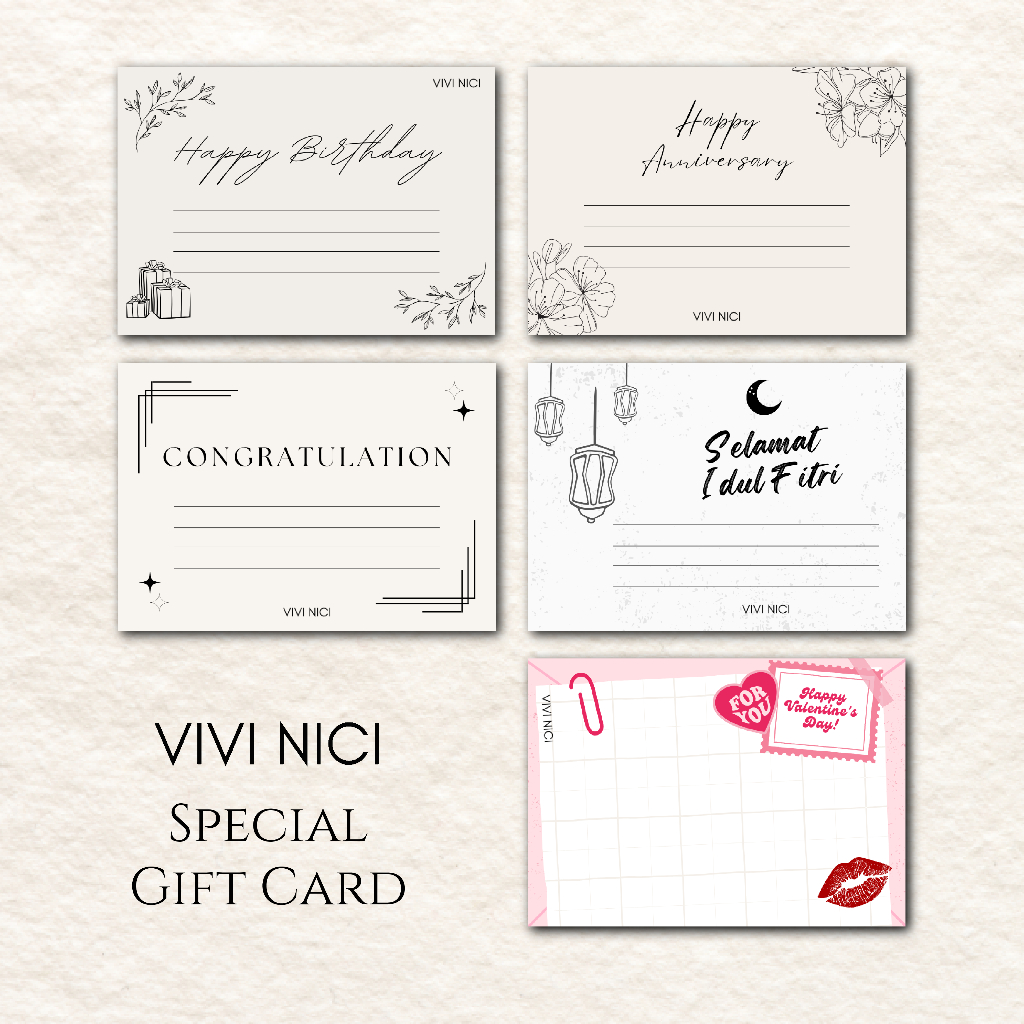 Jual VIVI NICI - Gift Card Special Day / Kartu Ucapan Custom | Shopee ...