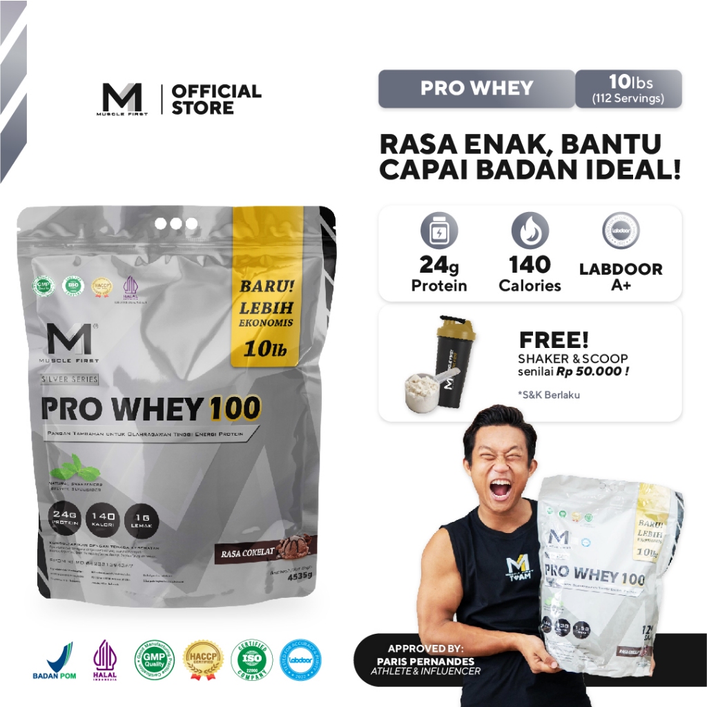 Jual MUSCLE FIRST Pro Whey 100 10lbs/4535gr - Whey Protein Suplemen ...