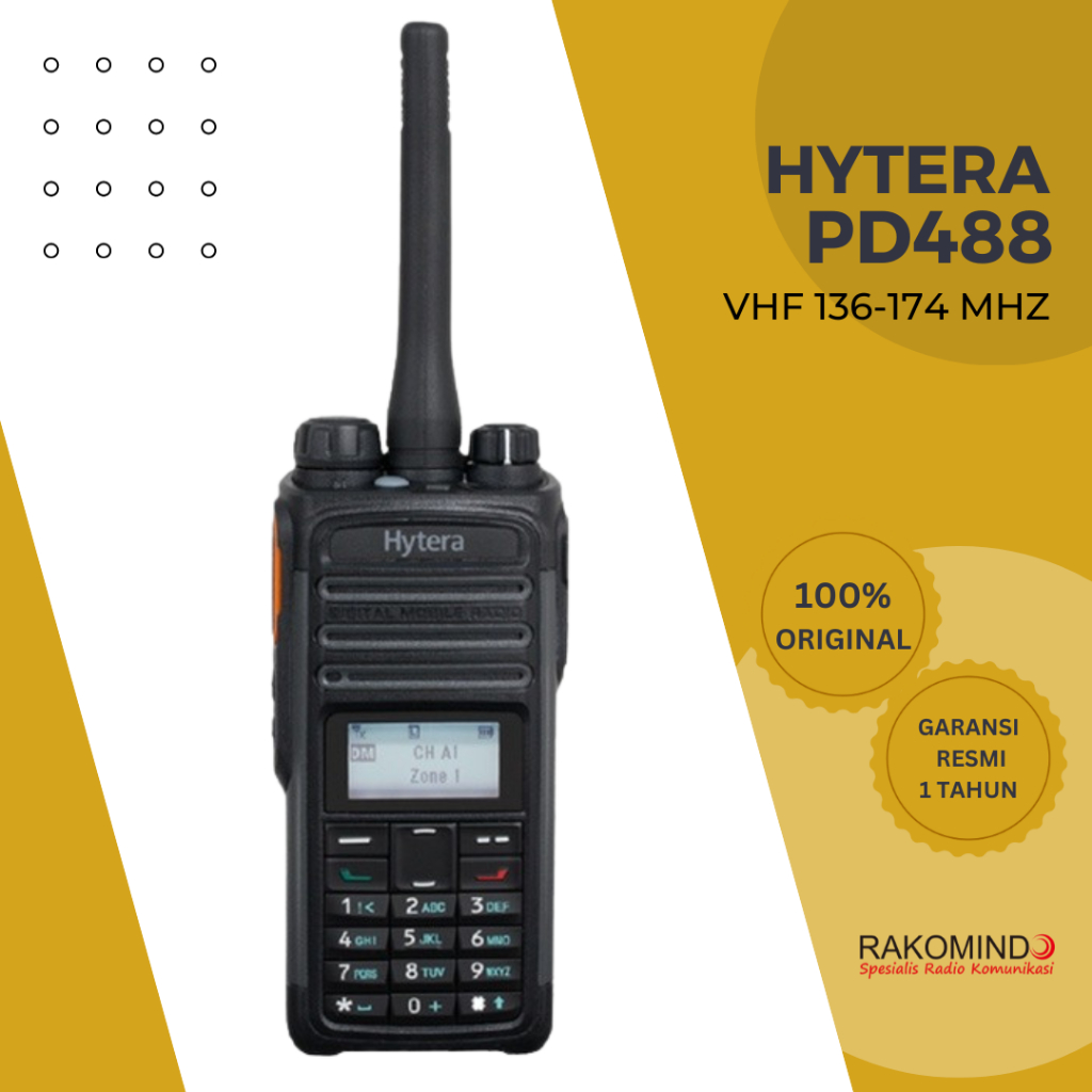 Jual HT Hytera PD488 VHF 136-174 MHz Digital Analog Original | Shopee ...