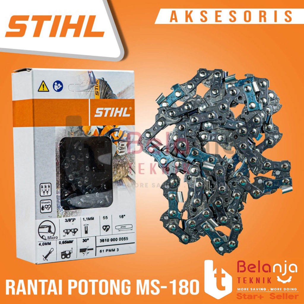 Jual STIHL Rantai Mata Gergaji Potong MS 180 16 Inch Sparepart Mesin Gergaji Potong Kayu MS180 ...