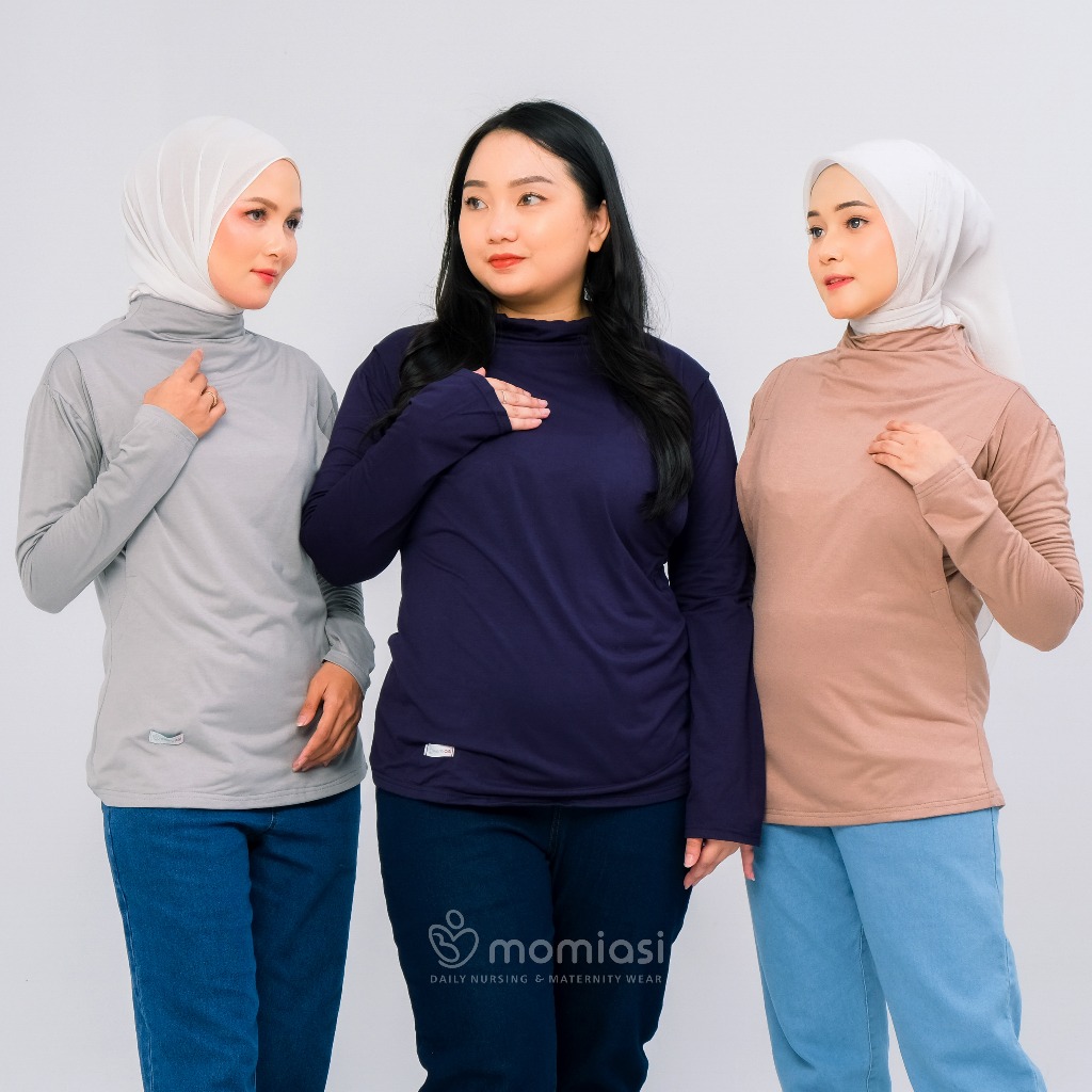 Jual Manset Ibu Meyusui Lengan Panjang Long Sleeve Premium by Momiasi | Shopee Indonesia