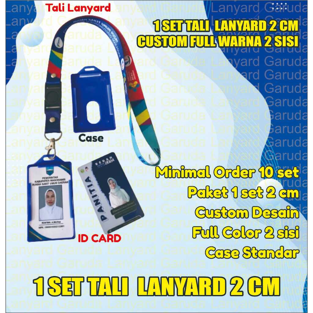 Jual PAKET LENGKAP CUSTOM MURAH CETAK Tali Lanyard, ID CARD dan CASE ...