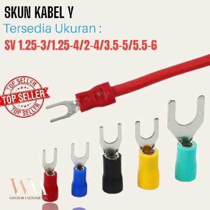Jual Skun Kabel Y SV 1.25-4 1 PACK ISI 100PCS Skun Garpu Warna | Shopee ...