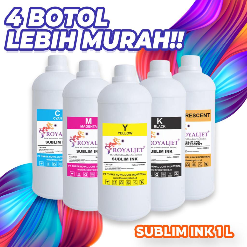 Jual PAKET TINTA SUBLIM INK / SUBLIME 4 L EPSON SUBLIMATION ROYALJET ...