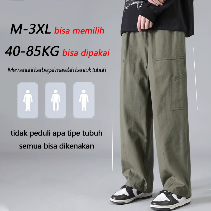 Jual Celana Cargo Panjang Reguler Green Army Celana Cargo Korean Style Cowok Banyak Kantong ...