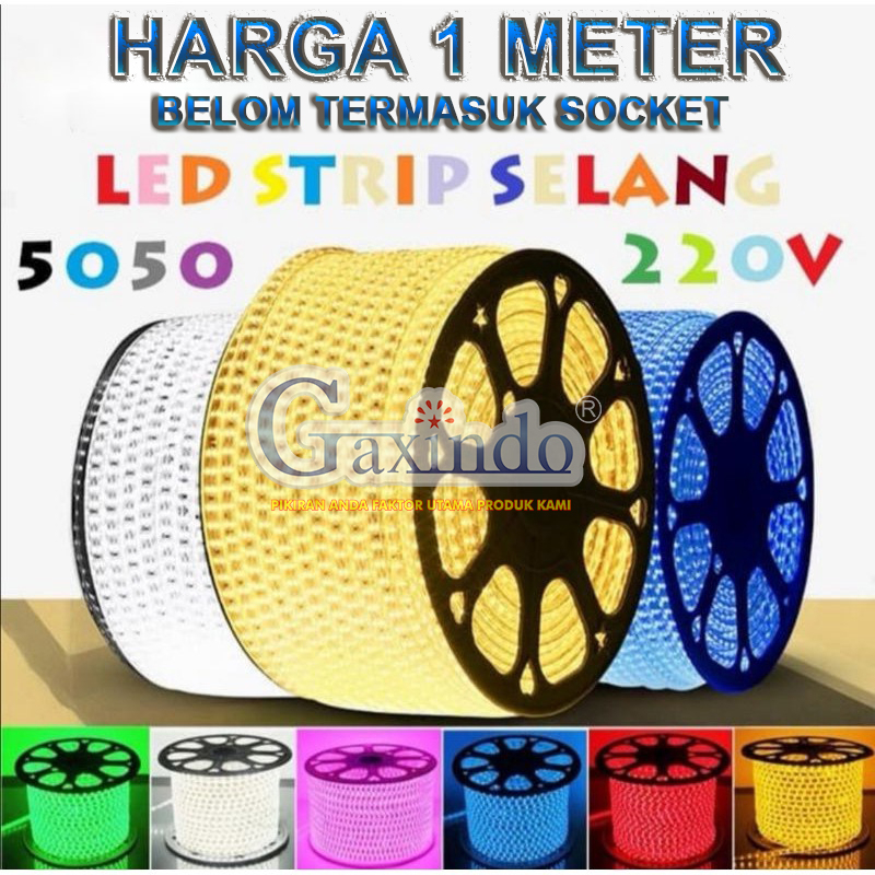 Jual LAMPU LED STRIP 5050 SMD PER METER 220V L5050 LAMPU LED SELANG LAMPU HIAS KAMAR DAN RUANGAN ...