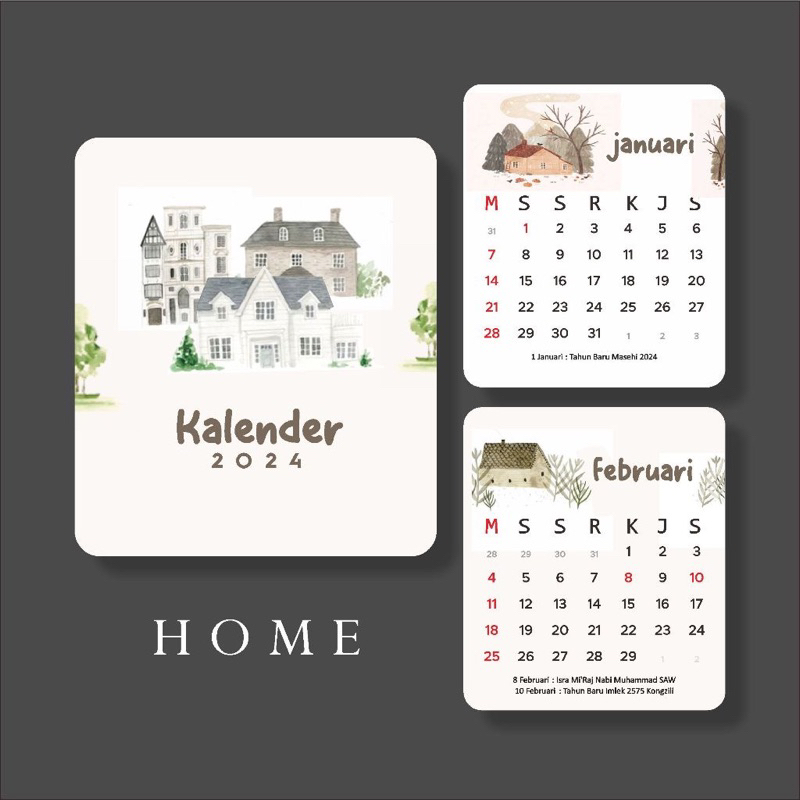 Jual Kalender Mini 2024 / Kalender Meja 2024 / Kalender Duduk ...